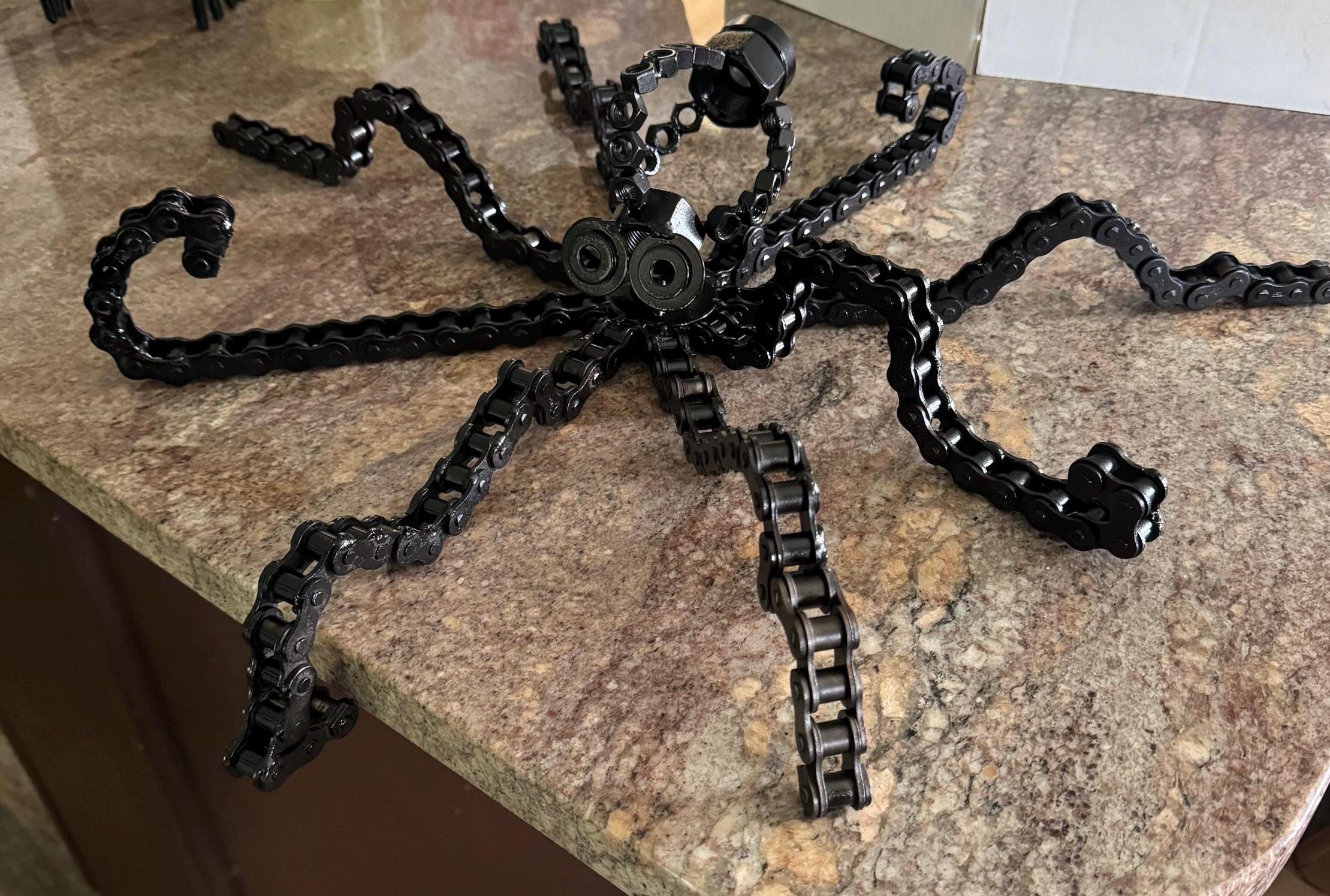 Welded Metal Chain Octopus Sculpture - Etsy