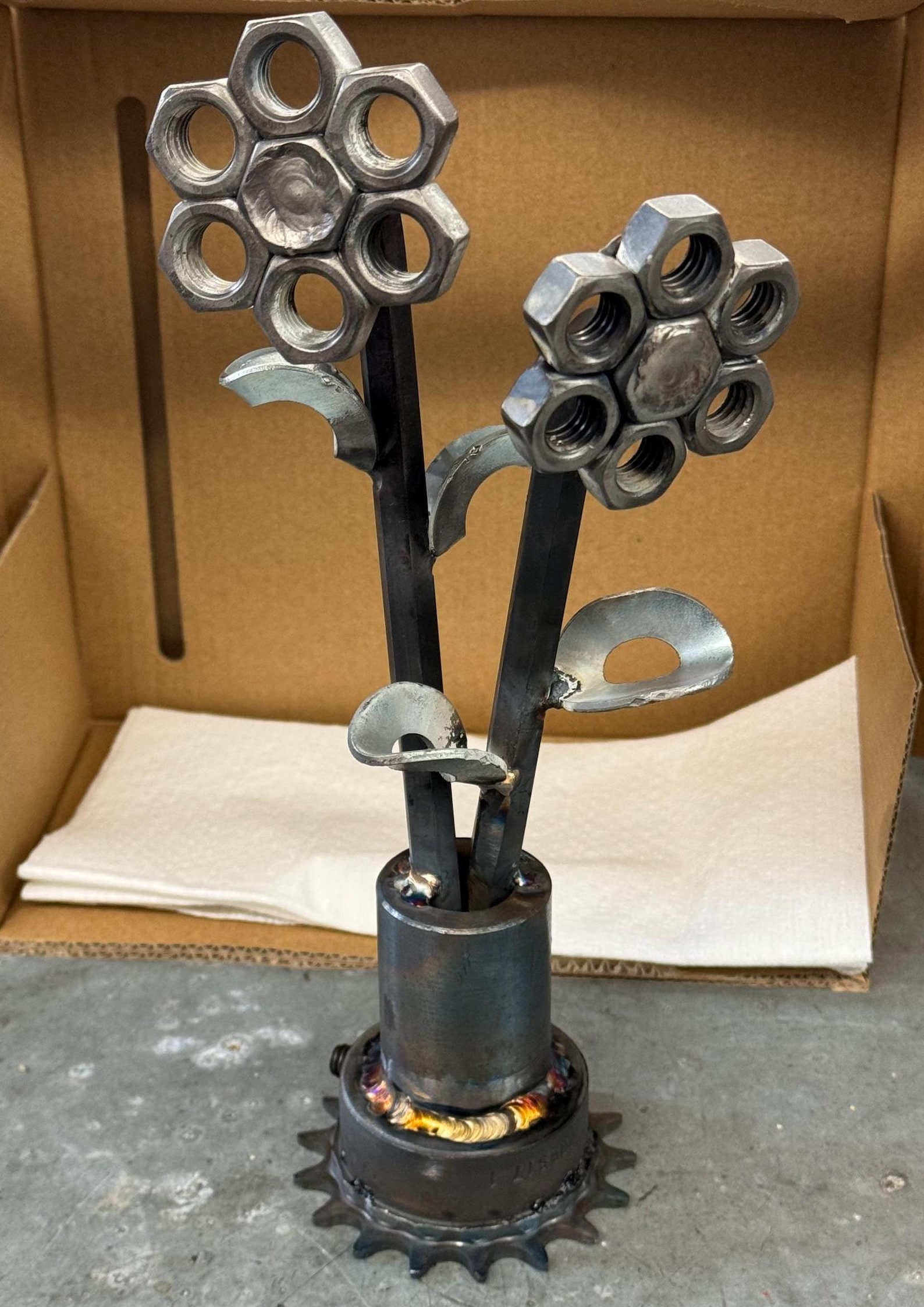 Welded Metal Flowers in a Vase - Etsy