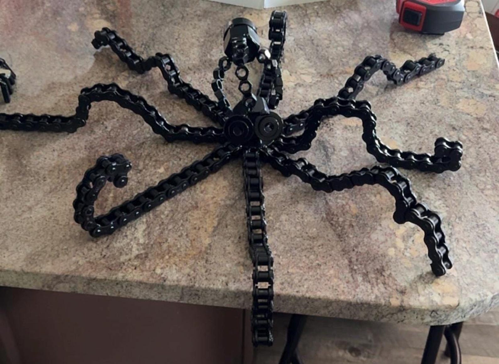 Welded Metal Chain Octopus Sculpture - Etsy