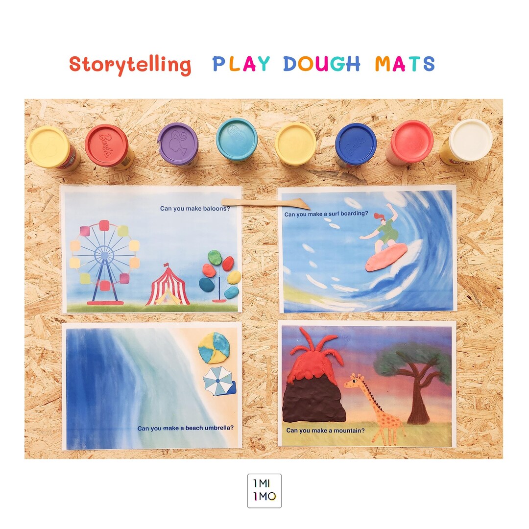Play Doh Summertime Storytelling Play Dough Mats Kindergarten Sheets ...