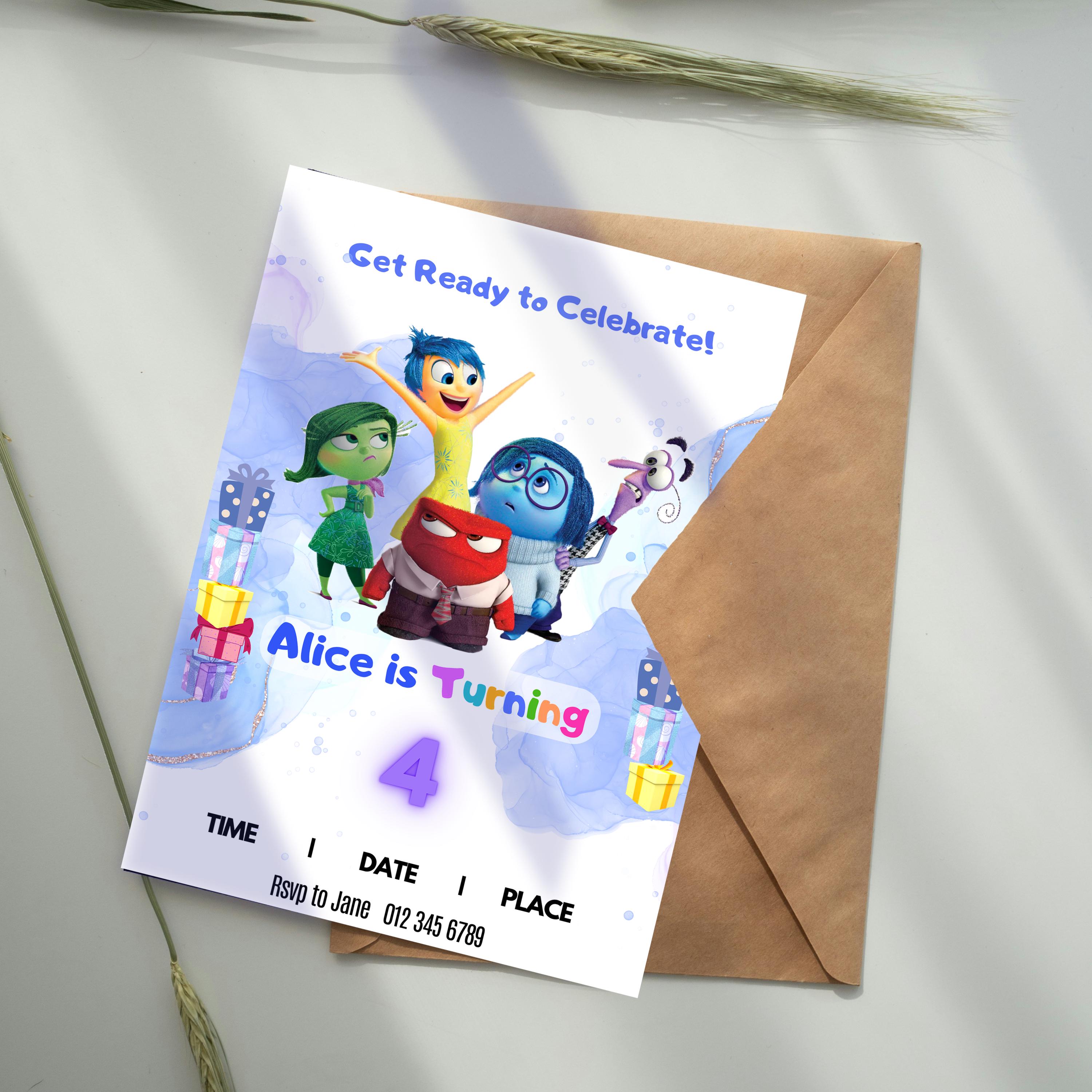 Editable Inside Out Birthday Digital Birthday Invitation Customizable ...