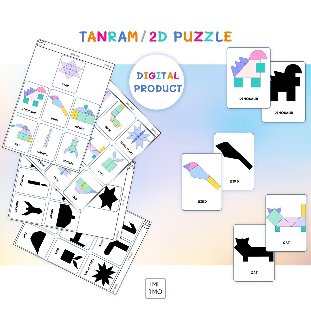 Christmas Activity, Printable Tangram Puzzles Kindergarten 16 ...