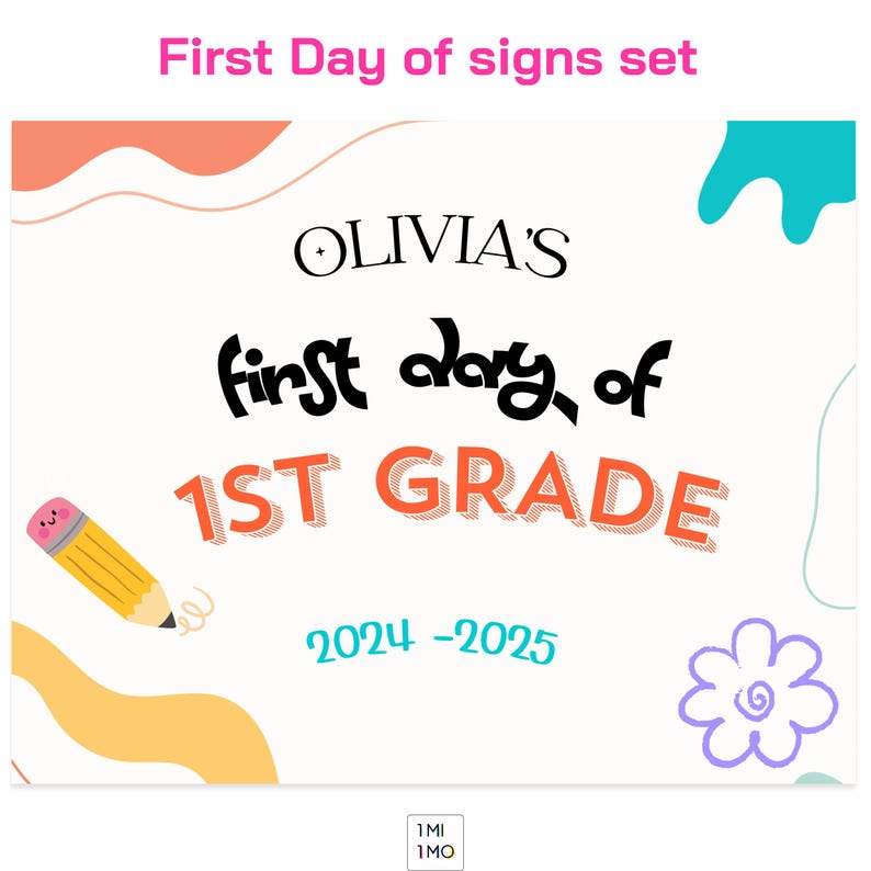 Editable First Day of School Signs, Canva Templates for Preschool ...