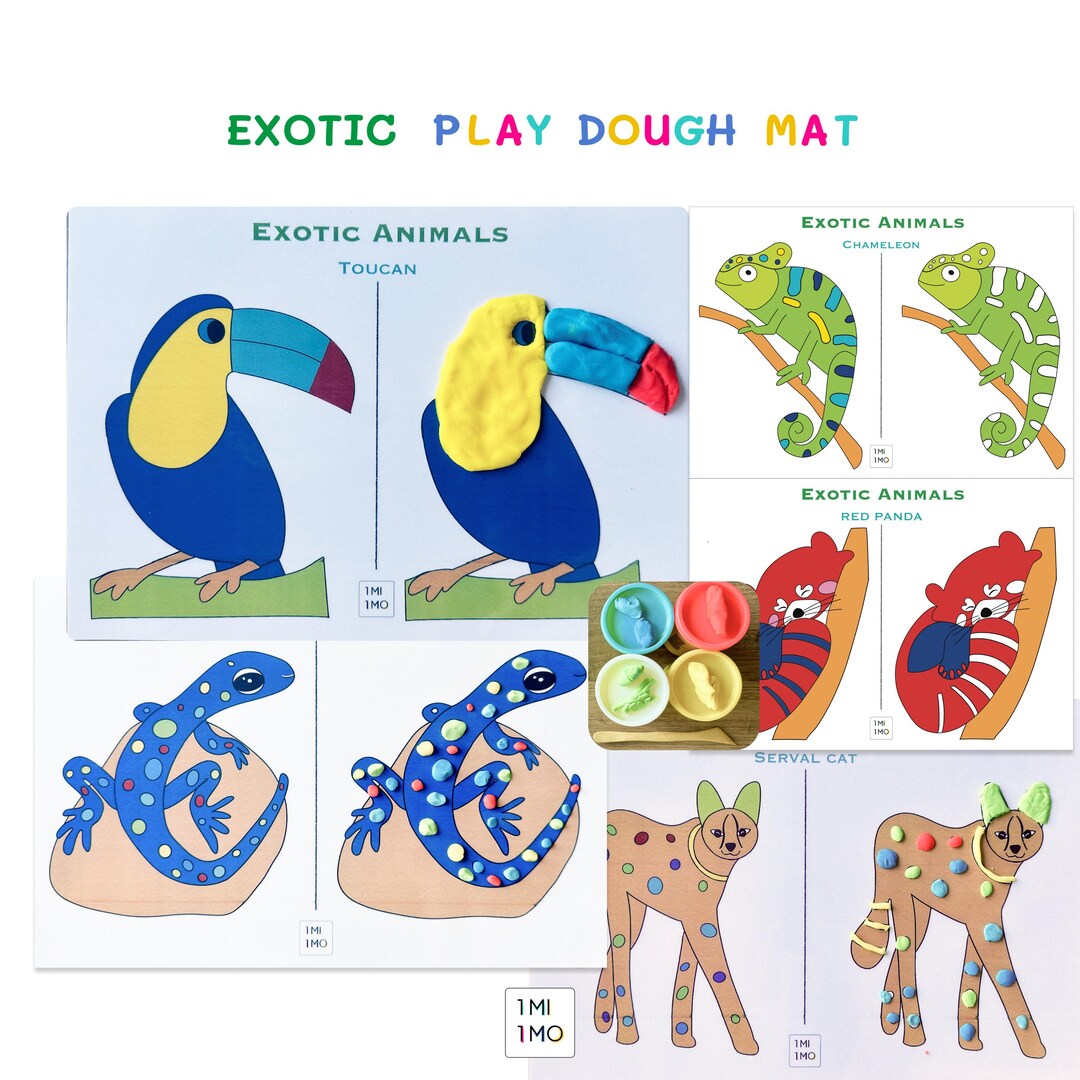 Play Doh, Summertime Play Dough Mats, Exotic, Kindergarten Activity ...
