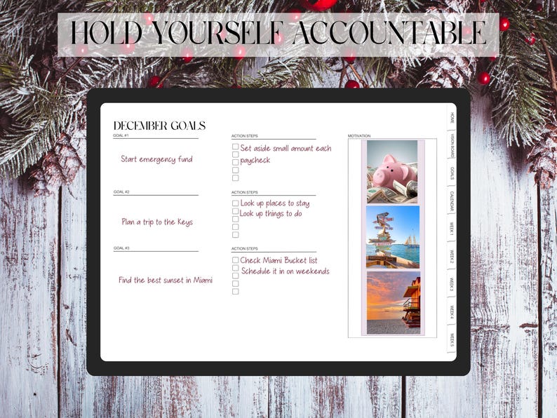 December 2025 Digital Planner Bundle: Landscape, Christmas Stickers ...