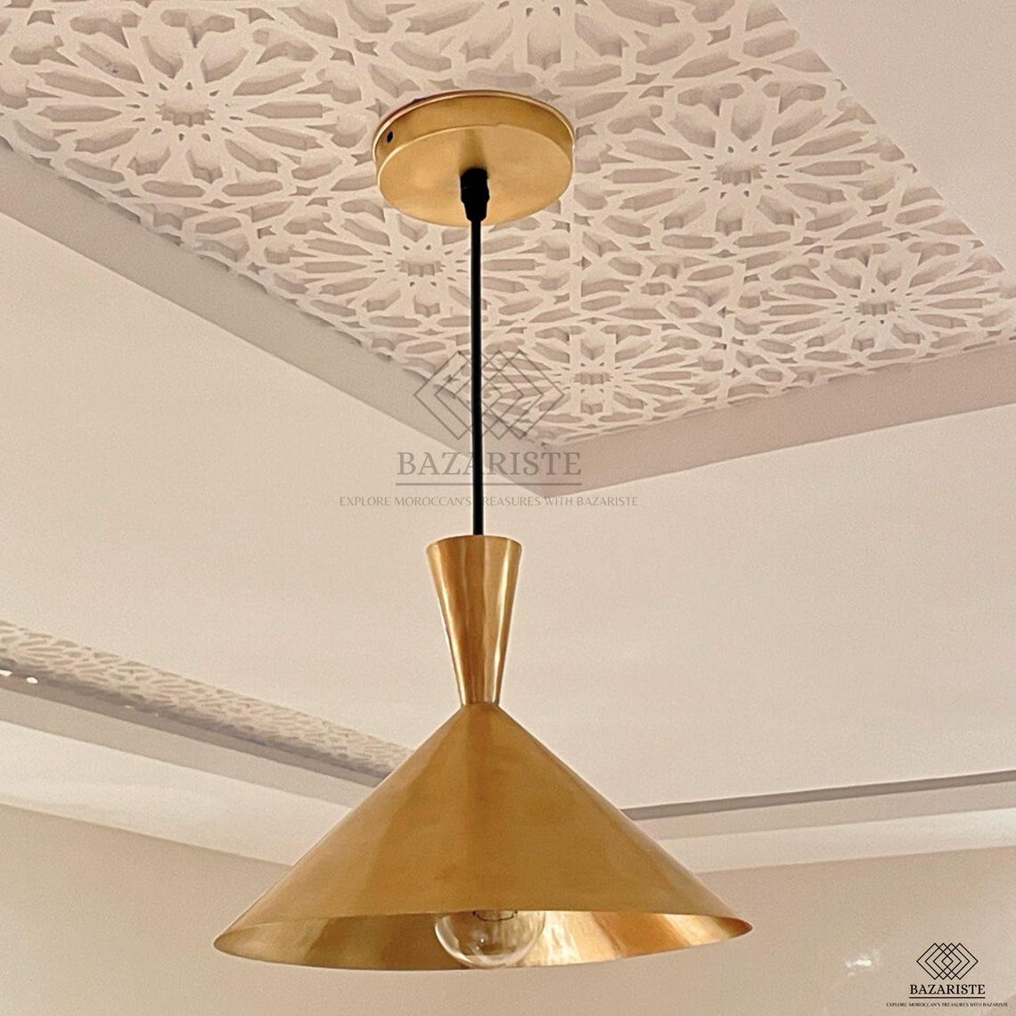 Cone Pendant Light, Cone Light Fixture, Cone Shaped Pendant, Kitchen ...