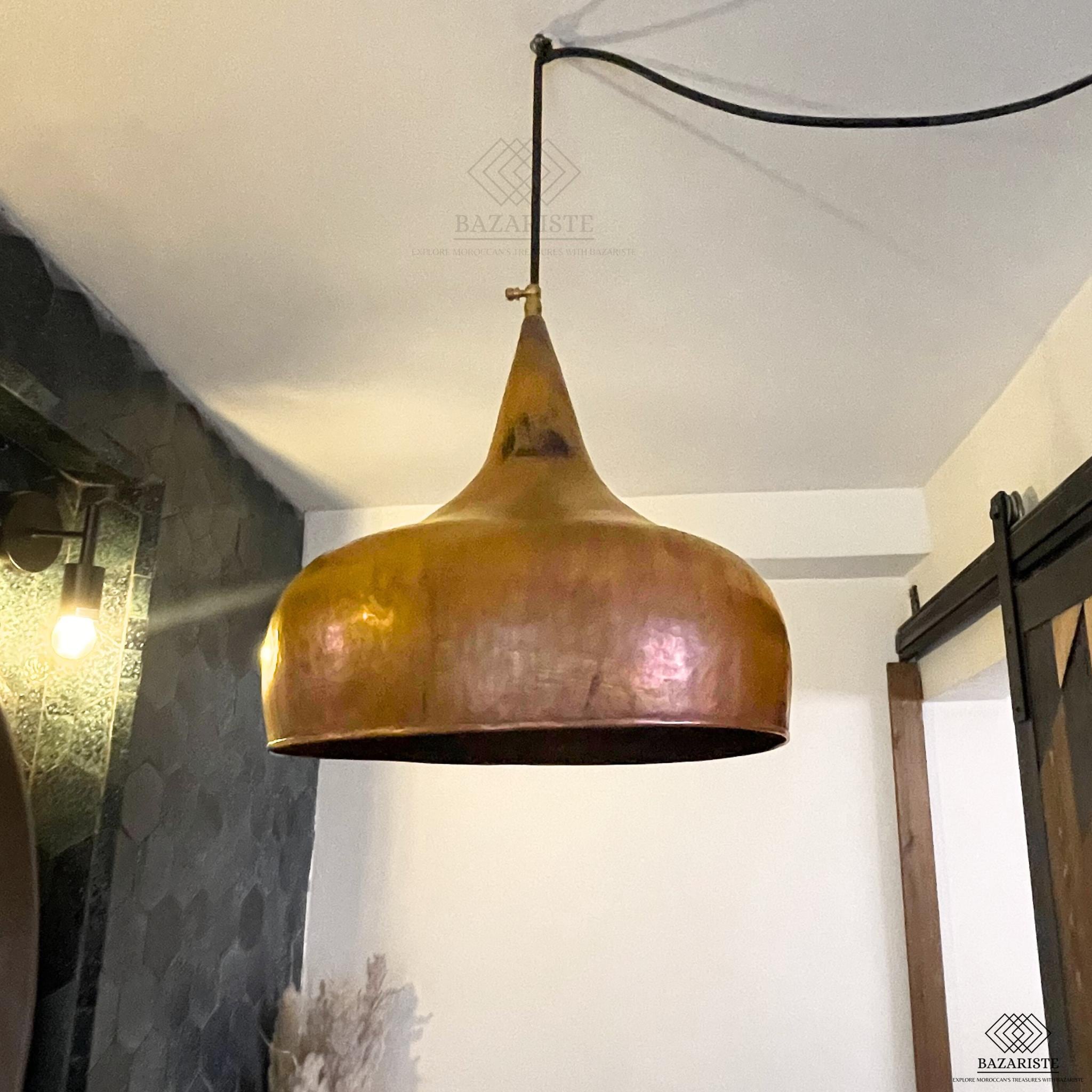 Set of 2 Oxidized Copper Pendant Light, Vintage-inspired Onion Dome ...
