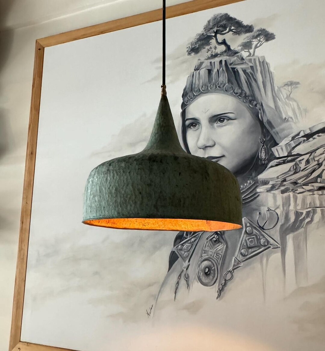 Green Patina Pendant Light, Hanging Light Fixture, Patina Lighting ...