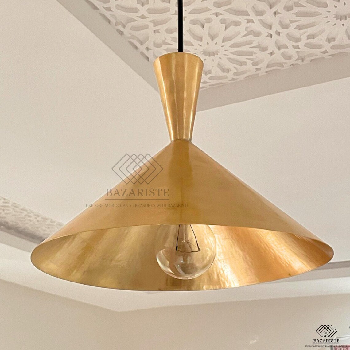 Cone Pendant Light, Cone Light Fixture, Cone Shaped Pendant, Kitchen ...