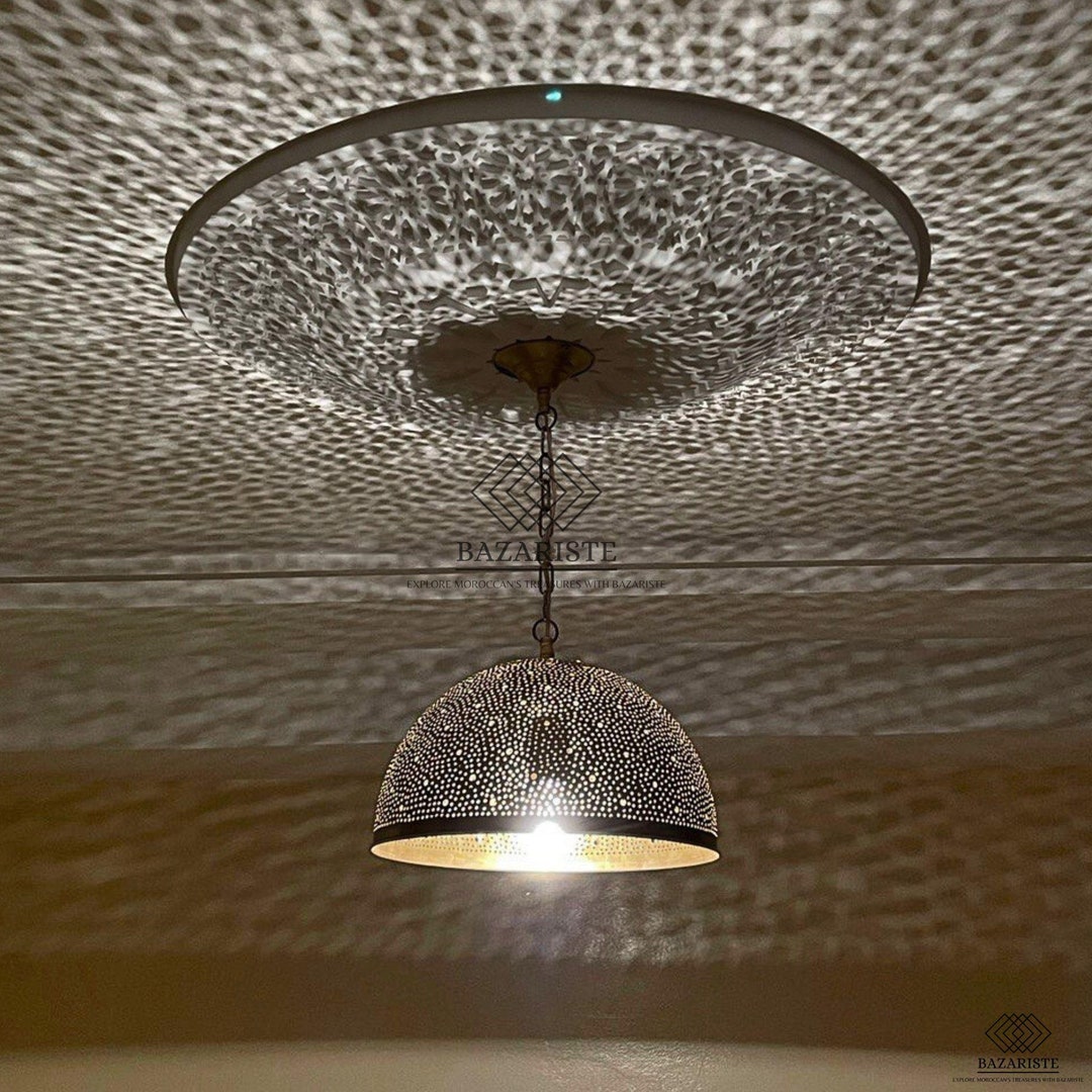 Gold Dome Pendant Light, Pendant Dome Light, Island Dome Light, Brass Dome Pendant Light, Metal ...