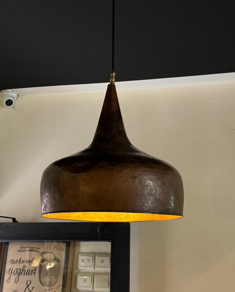 Set of 2 Oxidized Copper Pendant Light, Vintage-inspired Onion Dome ...