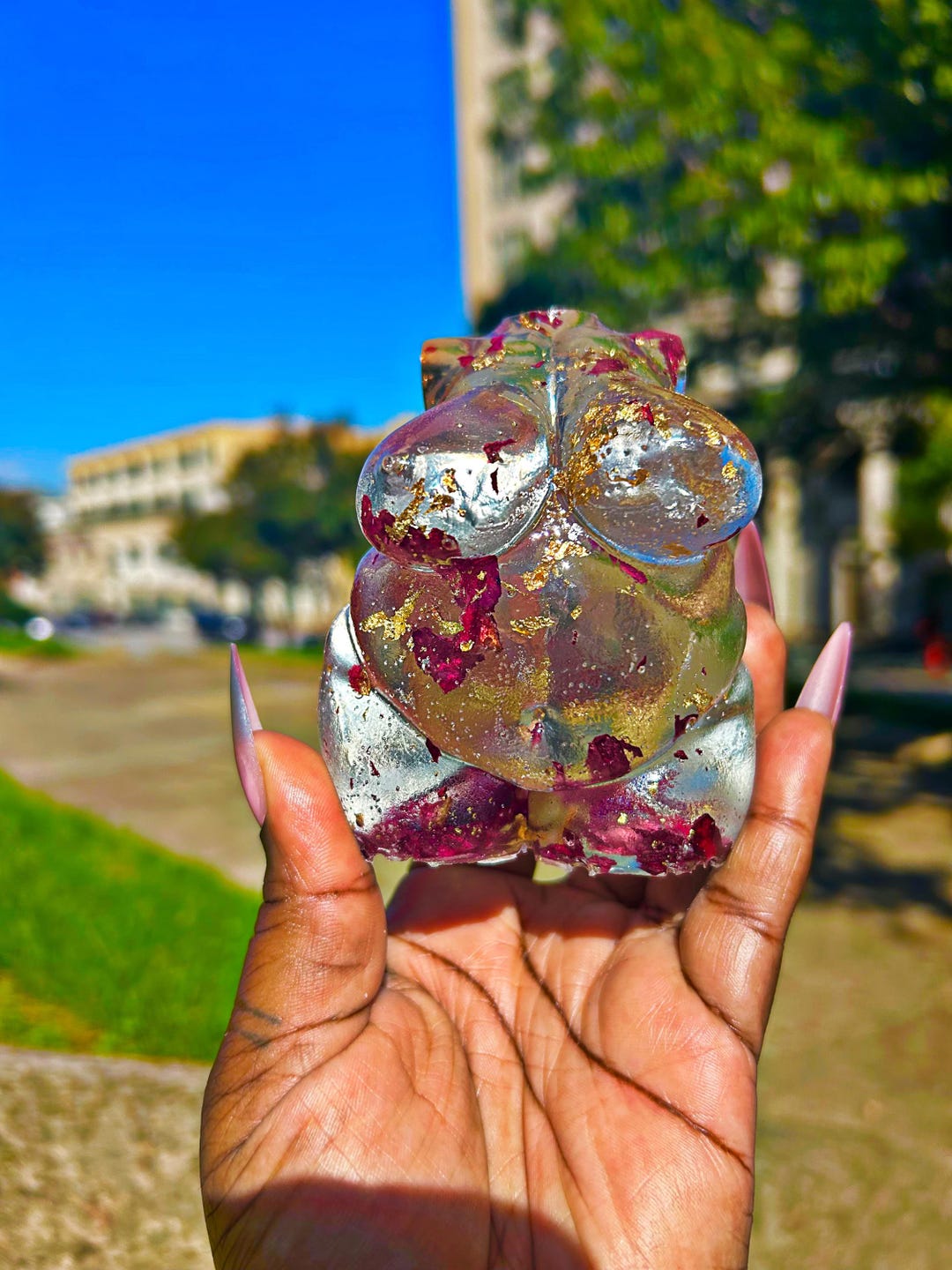 Plus Sized Fat Body Positive Resin Body Sculpture Rosy Foil - Etsy