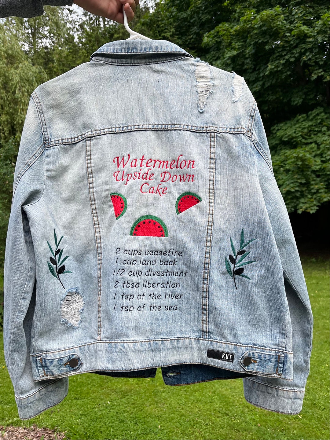FREE PALESTINE Embroidered Vintage Jacket - Etsy