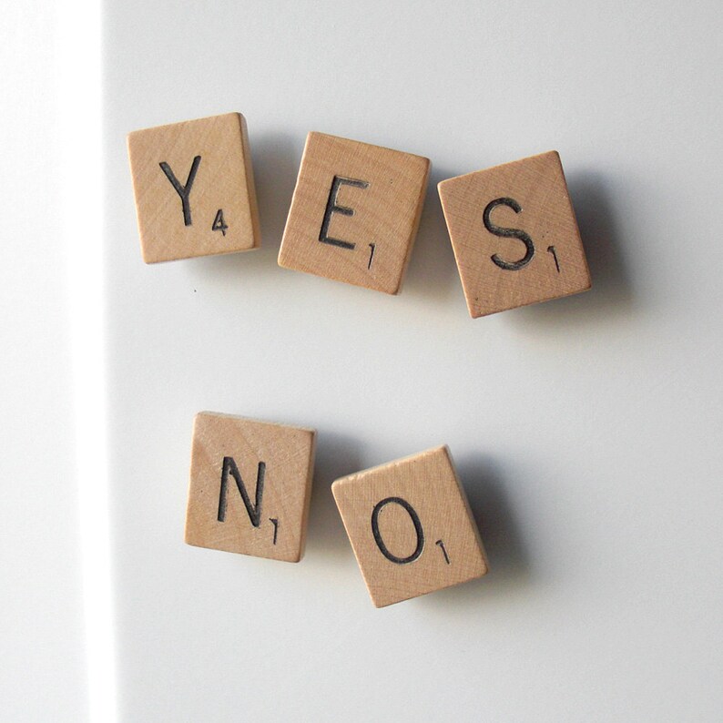 Scrabble Tile Magnet Set .. YES NO in VINTAGE. Vintage or New - Etsy
