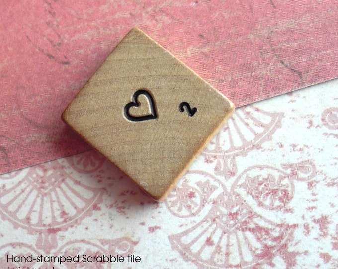 Heart Vintage Blank Scrabble Tile .. Customize Your Own Letter - Etsy