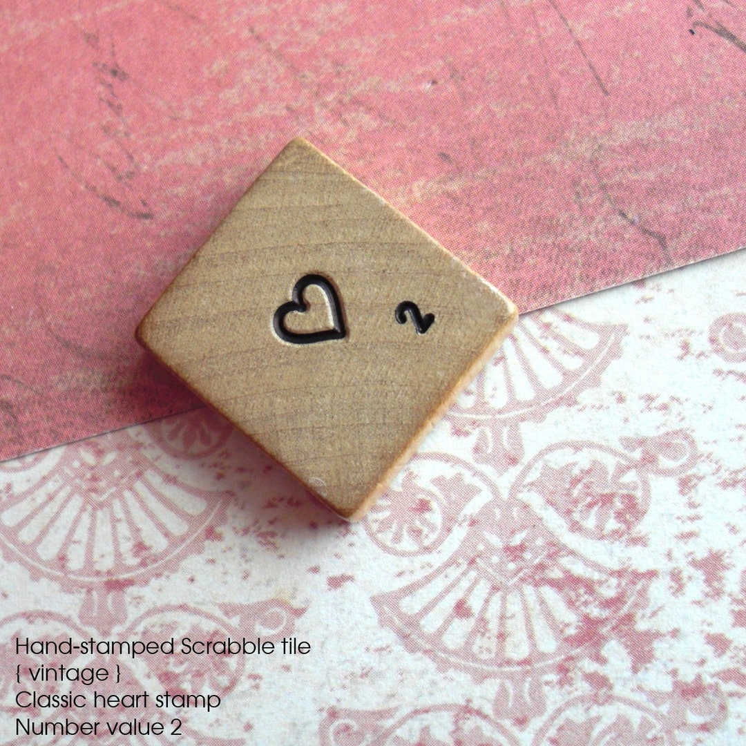 Heart Vintage Blank Scrabble Tile .. Customize Your Own Letter and ...