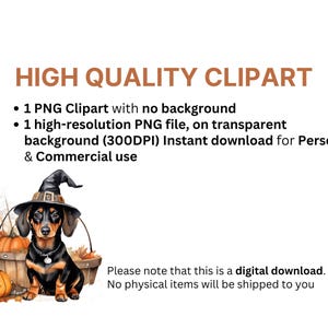 Halloween Dachshund Watercolor Clipart | Dachshund Halloween Clipart ...