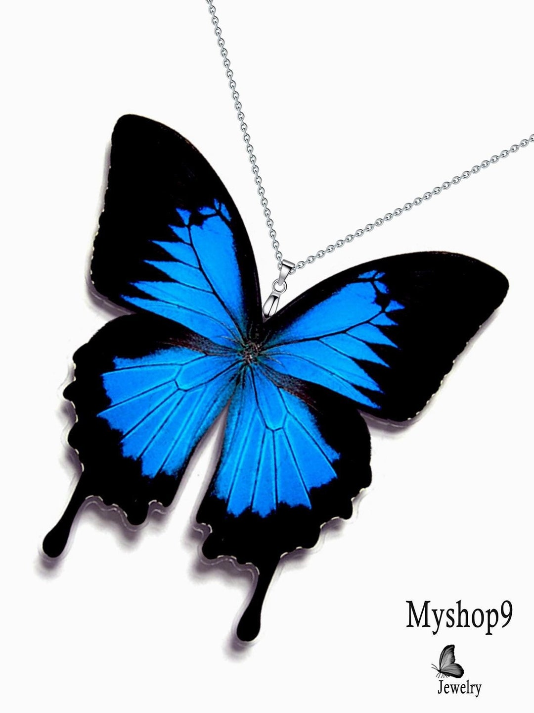 Real Butterfly Wing Pendant – Ulysses Necklace | Luxury Event Favor ...