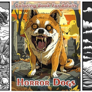 50 Horror Dog Printable Coloring Pages for Adults | PDF Coloring Book ...