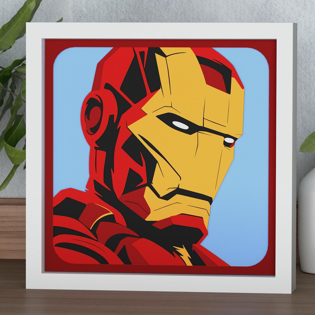 Iron Superhero 3D Layer SVG, Superhero Shadow Box SVG for Cricut ...
