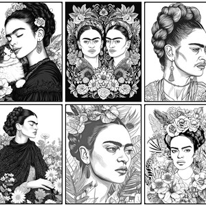50 Frida Printable Coloring Pages | PDF Coloring Book With Frida for ...