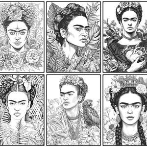 50 Frida Printable Coloring Pages | PDF Coloring Book With Frida for ...