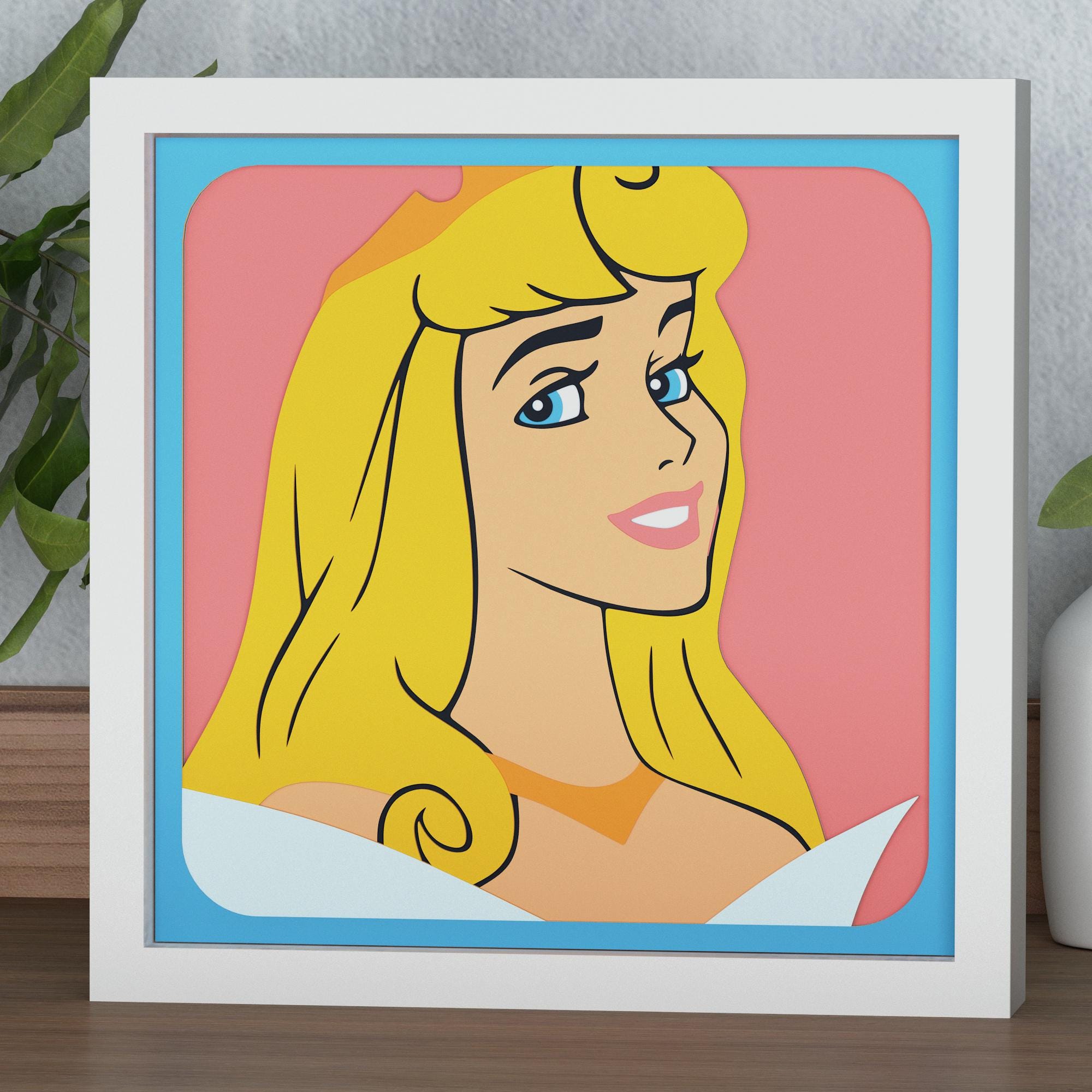 Cartoon Princess 3D Layer SVG, Princess Shadow Box SVG for Cricut ...