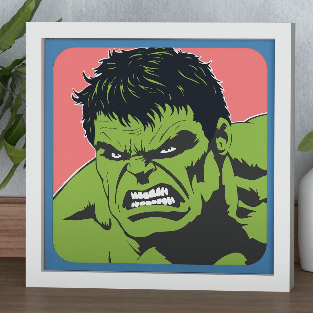 Green Superhero 3D Layer SVG, Superhero Shadow Box SVG Cricut ...
