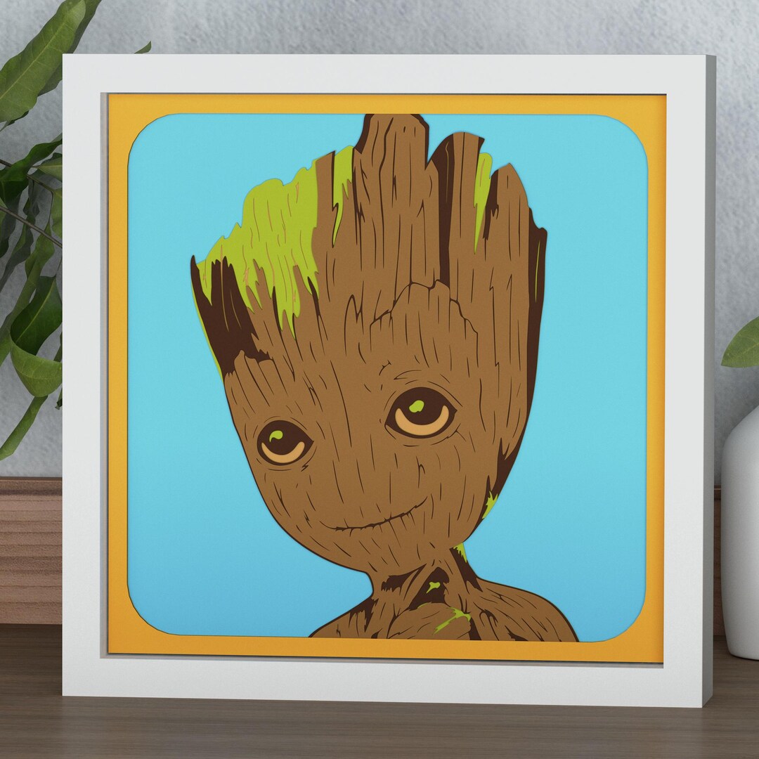 Baby Tree Superhero 3D Layer SVG, Superhero Shadow Box SVG for Cricut ...