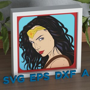 Woman Superhero 3D Layer SVG, Superhero Shadow Box SVG for Cricut ...