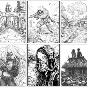 Post-apocalyptic Printable Coloring Book for Adults | 50 Coloring Pages ...