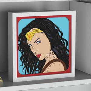 Woman Superhero 3D Layer SVG, Superhero Shadow Box SVG for Cricut ...