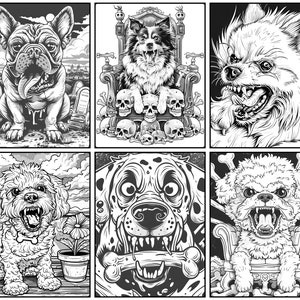 50 Horror Dog Printable Coloring Pages for Adults | PDF Coloring Book ...
