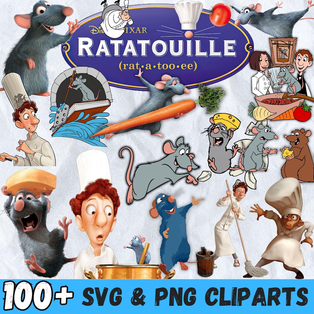 Ratatouille SVG and PNG Cliparts Bundle, Set of Ratatoui Clipart ...
