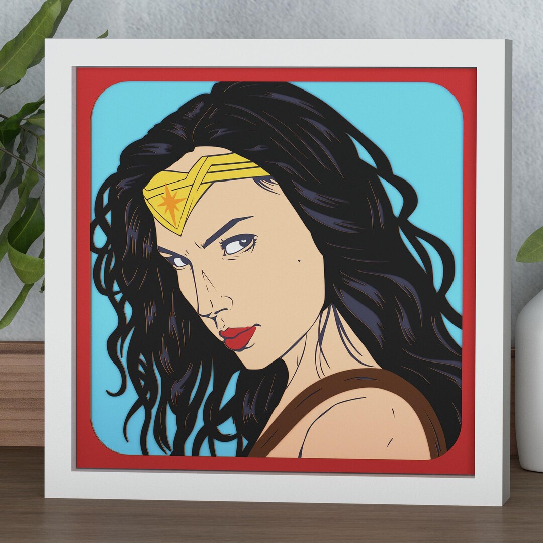Woman Superhero 3D Layer SVG, Superhero Shadow Box SVG for Cricut ...