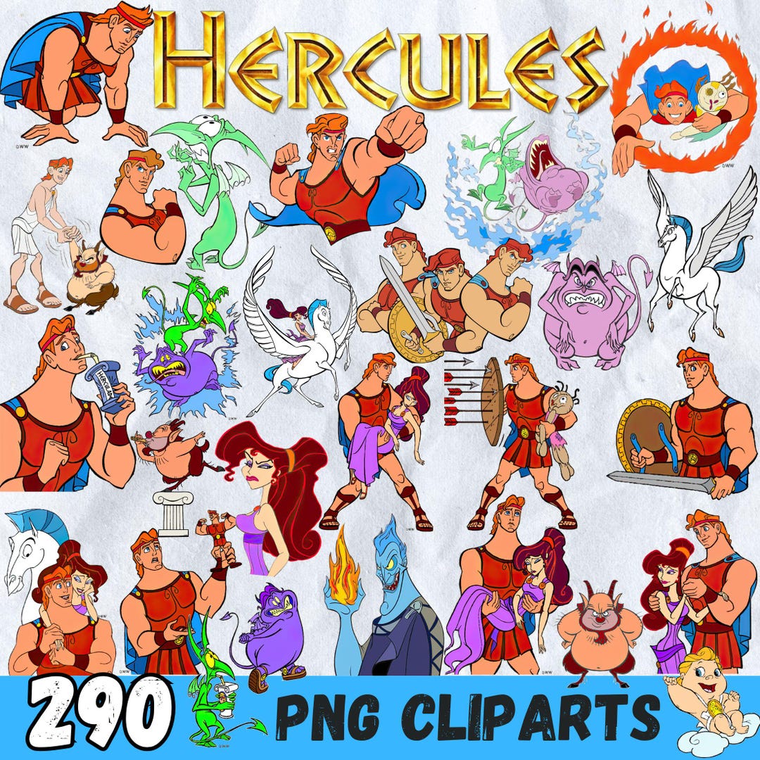 Hercules PNG Cliparts Bundle, Set of Hercules Clipart PNG for DIY ...
