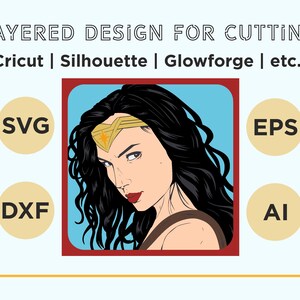 Woman Superhero 3D Layer SVG, Superhero Shadow Box SVG for Cricut ...