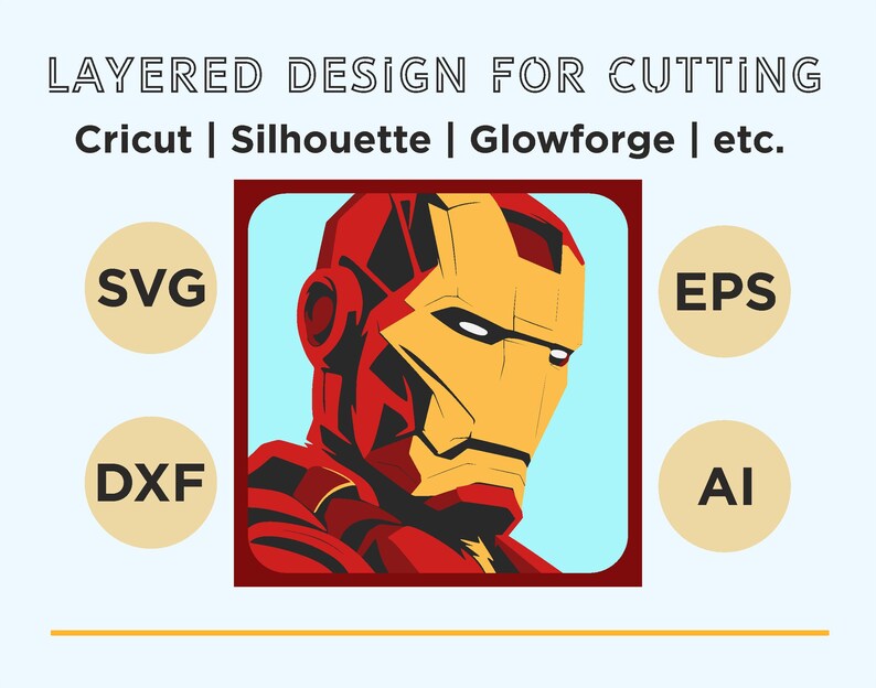 Superhero Iron Guy 3D Layer SVG, Superhero Shadow Box SVG for Cricut ...