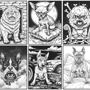 50 Horror Dog Printable Coloring Pages for Adults | PDF Coloring Book ...
