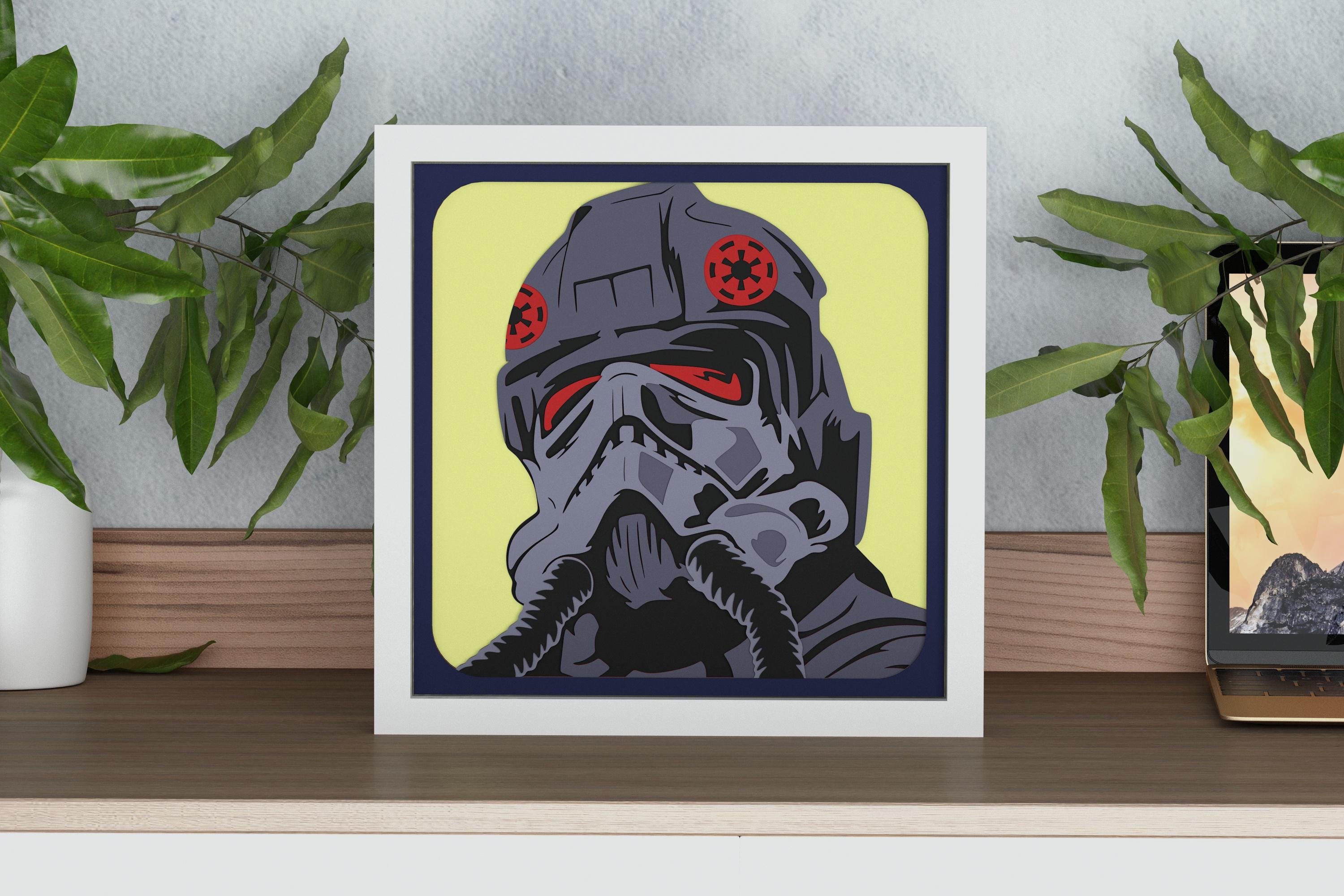 TIE Fighter Pilot 3D Layer SVG, Star Saga Stormtrooper Shadow Box SVG ...
