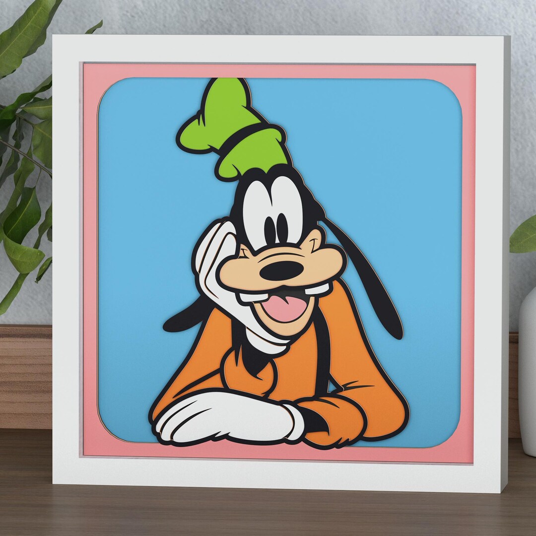 Goofy 3D Layer SVG, Cartoon Hero Goofy Shadow Box SVG for Cricut ...