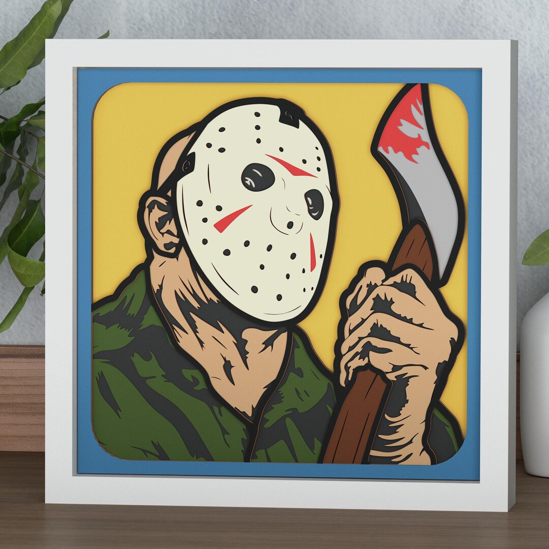 Halloween Jason 3D Layer SVG, Halloween Shadow Box for Cricut ...