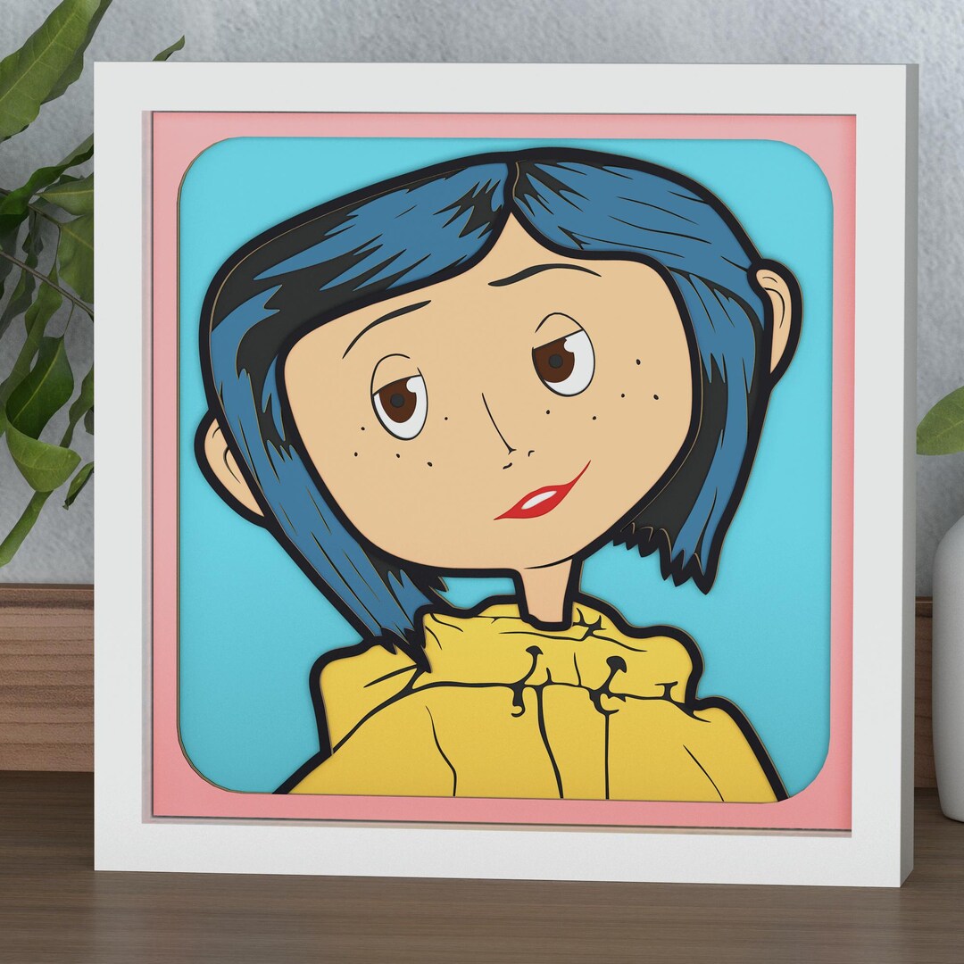 Coraline 3D Layer SVG, Cartoon Hero Shadow Box SVG for Cricut ...