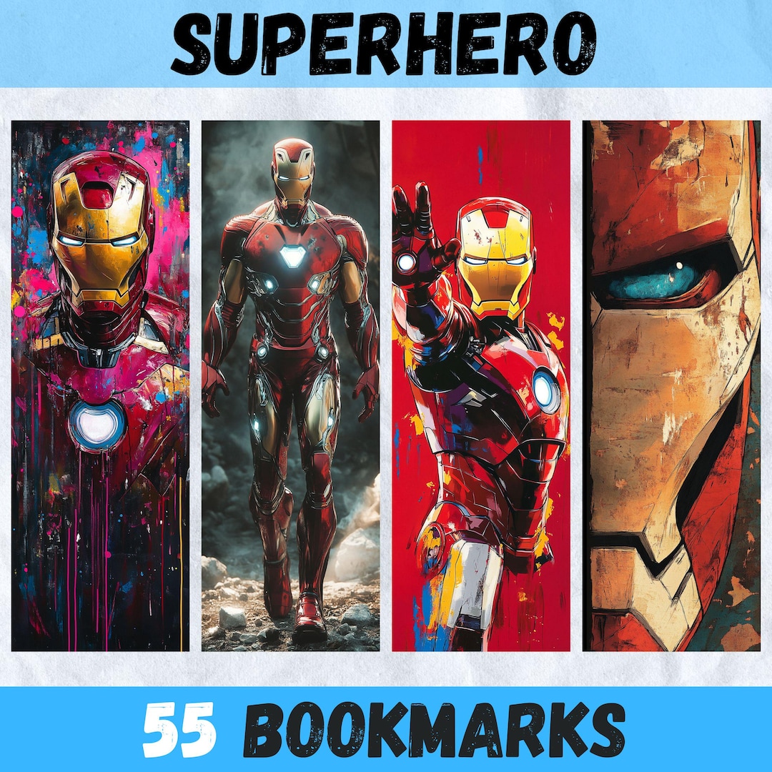 55 Inventor Superhero Bookmarks for Printing, PDF Superhero Comic Book ...