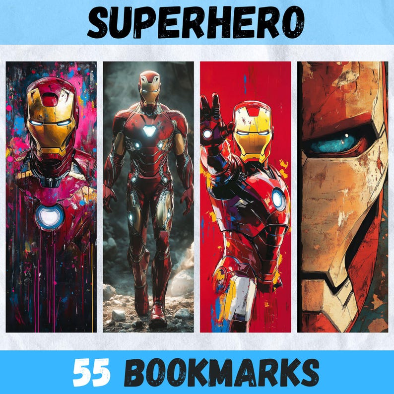 55 Inventor Superhero Bookmarks for Printing, PDF Superhero Comic Book ...