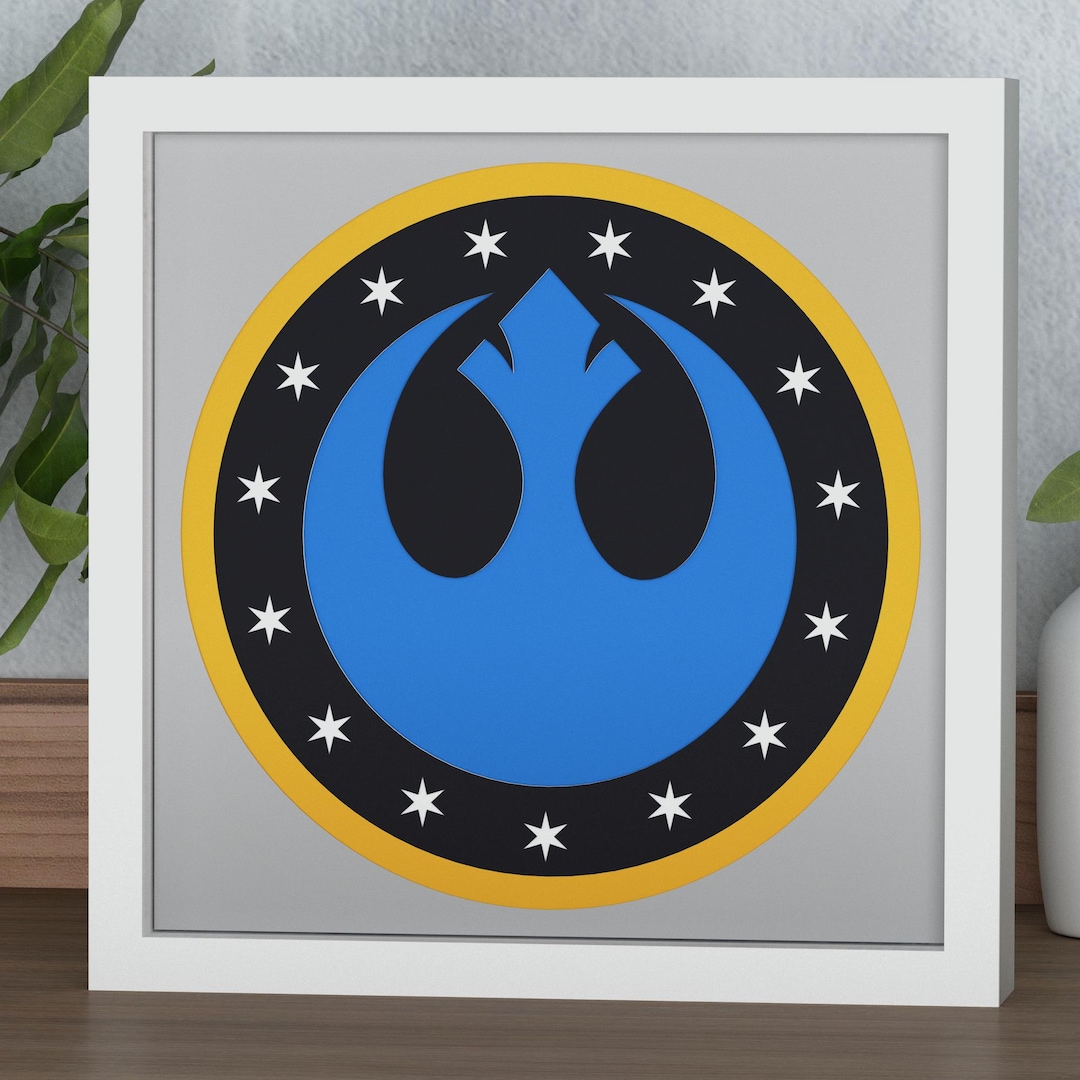 Galactic Republic Symbol 3D Layer SVG, Star Saga Logo Shadow Box SVG ...