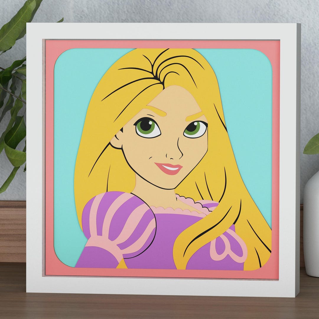 Cartoon Princess 3D Layer SVG, Princess Shadow Box SVG for Cricut ...