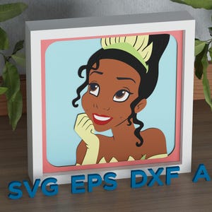 Cartoon Princess 3D Layer SVG, Princess Shadow Box SVG for Cricut ...