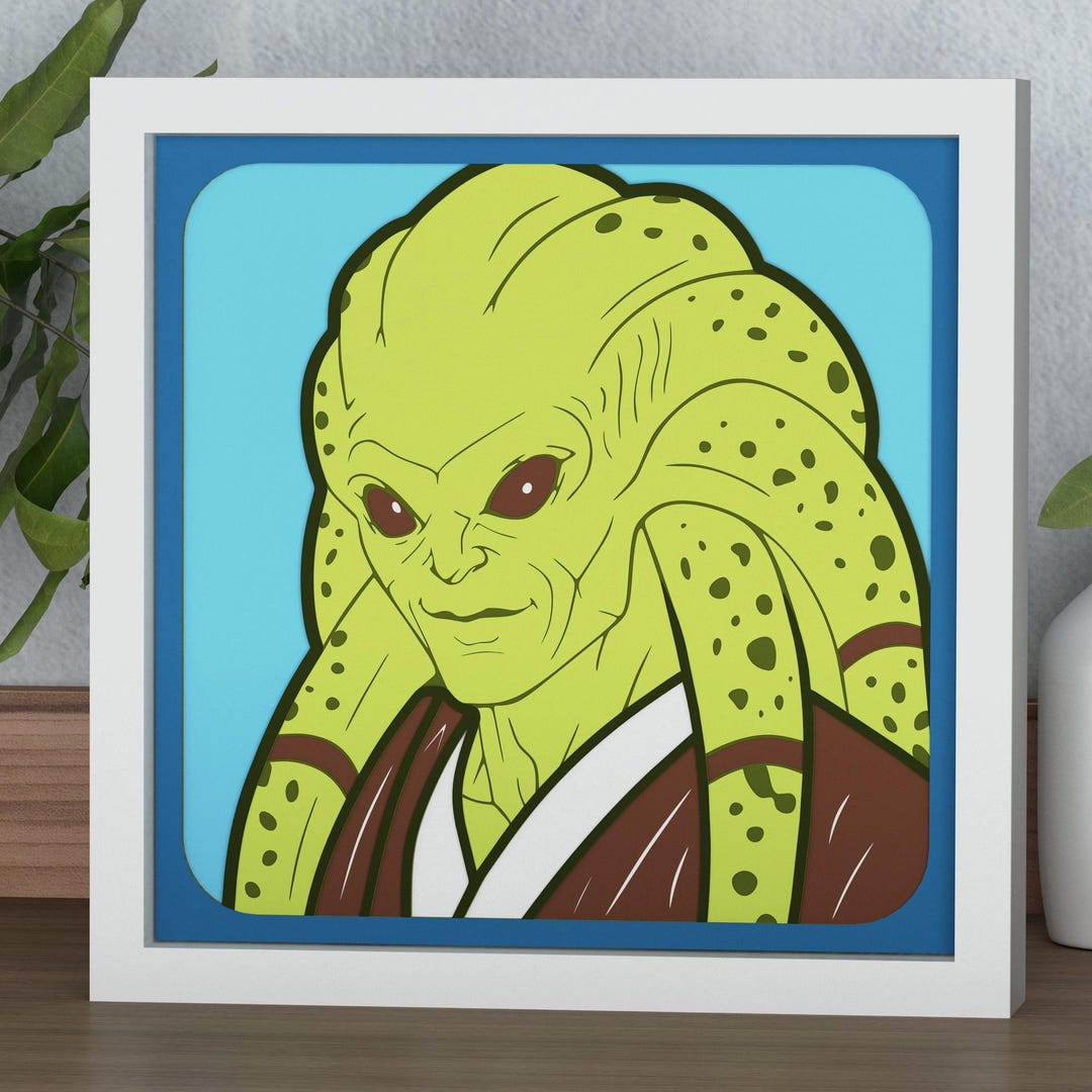 Alien Jedi 3D Layer SVG, Star Saga Hero Shadow Box SVG for Cricut ...