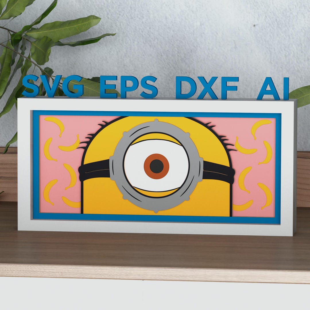 Minion Eye 3D Layer SVG, Minion Shadow Box SVG for Cricut Silhouette ...